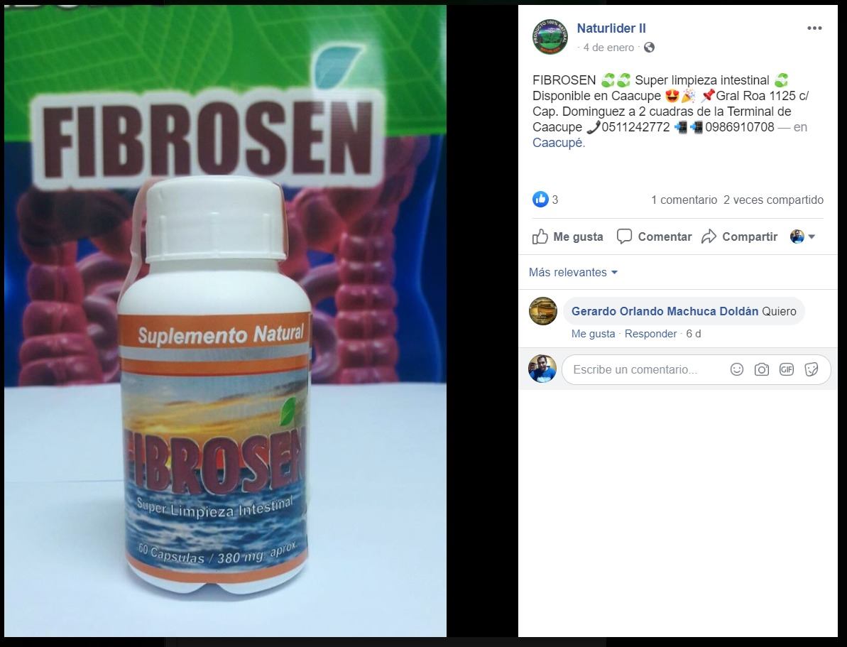 Venta de Fibrosen en Caacupé y otras zonas 2020 ~ Tienda de Regalos y ...