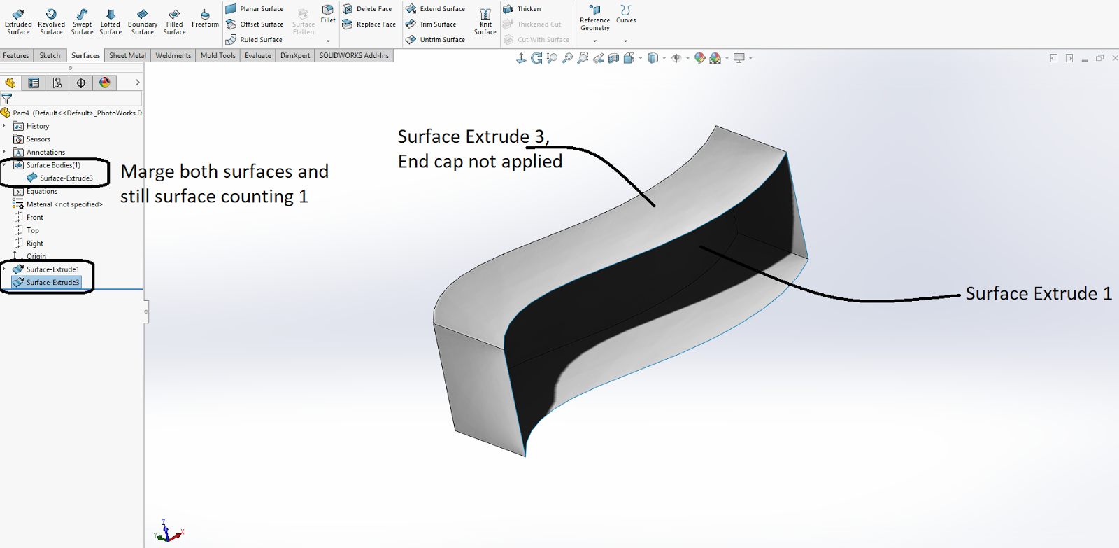 Design Tech Academy: Surface Extrude in Solidworks