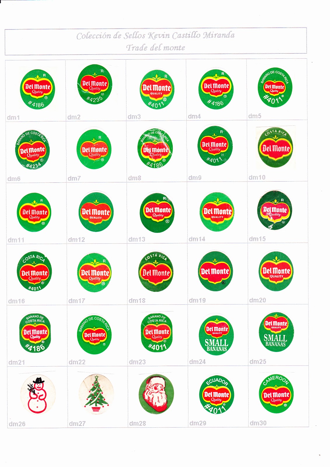 Kevin Banana Labels: Banana Labels for Trade: Del Monte