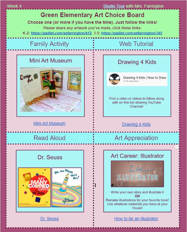 Remote Learning Choice Board 4