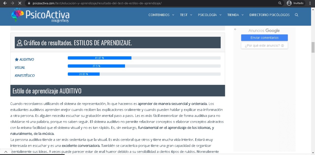 Canal perceptual dominante