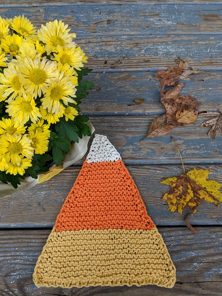 Stana's Critters Etc.: Knitting Pattern for Candy Corn Dishcloth