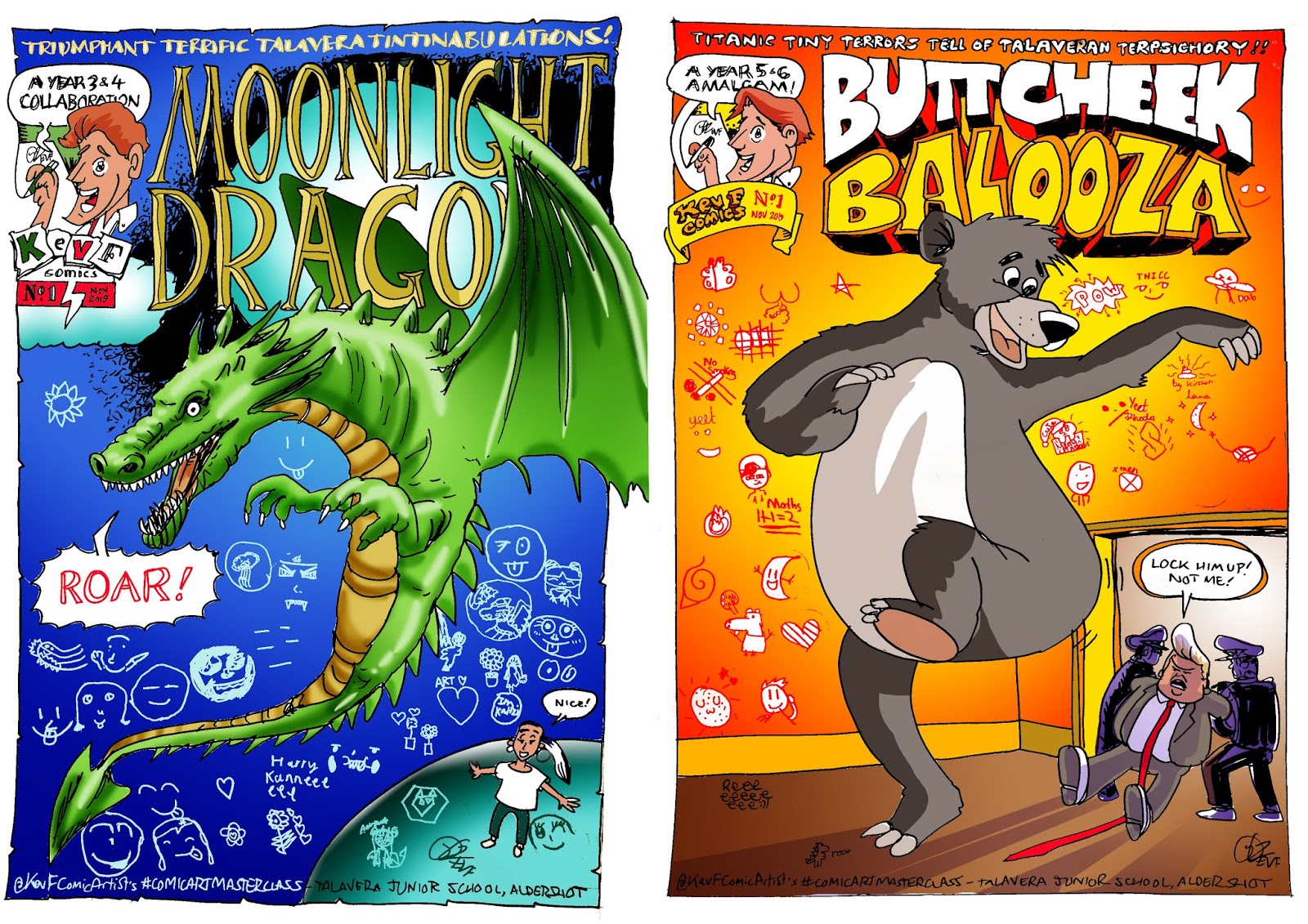 Kev F comic art: Buttcheek Balooza - comics by kids