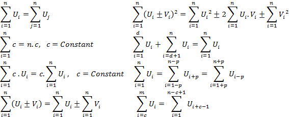 Properties of Sigma Notation | Mathematica and Statistic