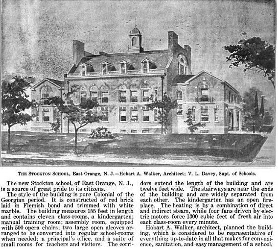 Stockton School: Architect's Drawing of the New 1905 Stockton School