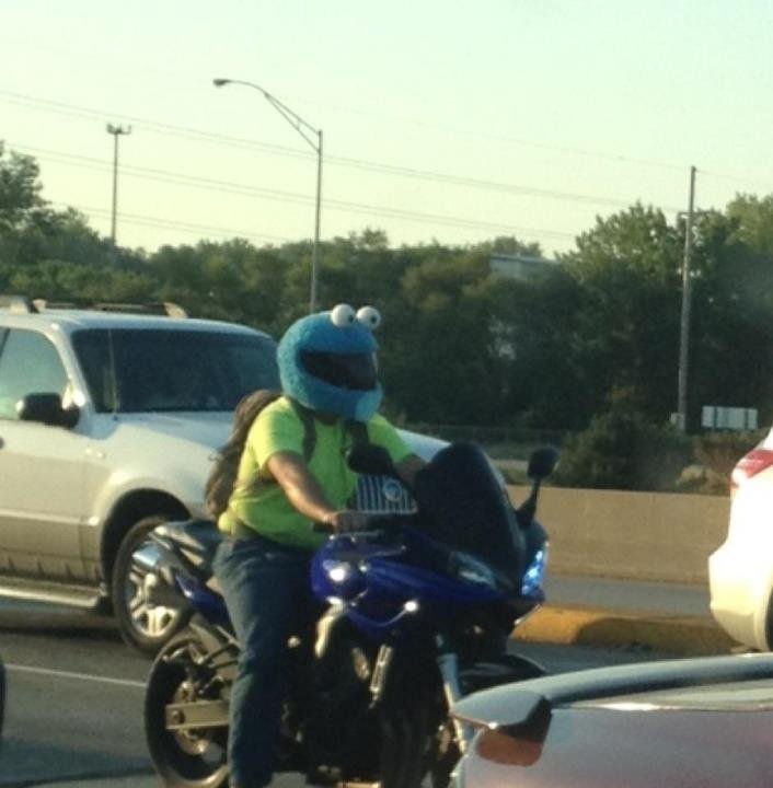 Motorcycle Helmets: Cookie Monster Motorcycle Helmet