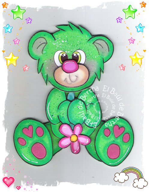 EL BAÚL DE BERTHA - MANUALIDADES: Ositos con Flor - Apliques en Foami ó ...