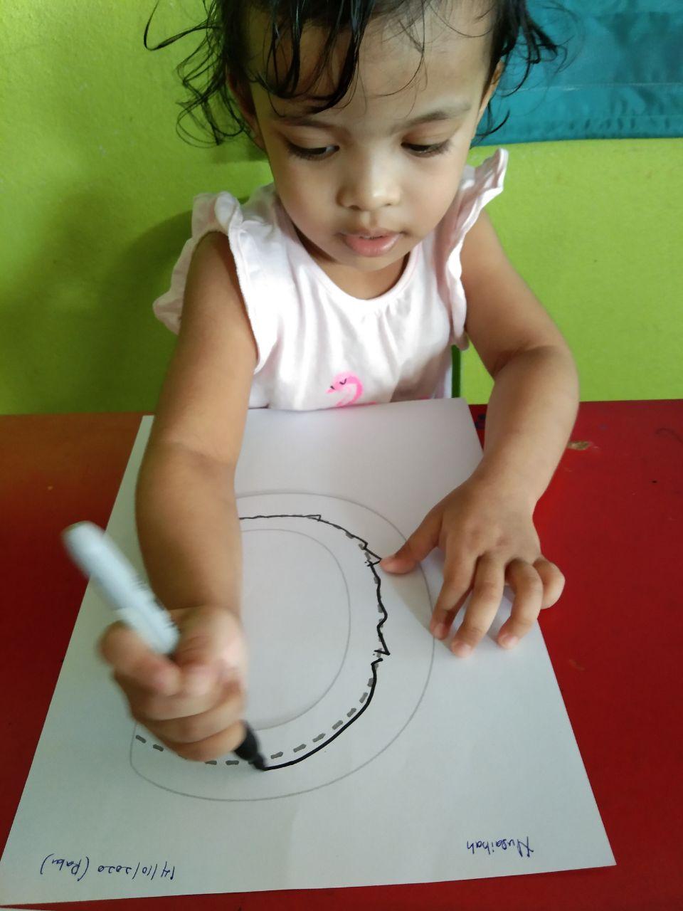 Taska Ummi Ida: Aktiviti 3 Tahun : Aktiviti Menyurih Huruf Cc