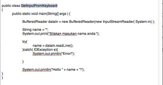 MENGGUNAKAN CLASS BUFFEREDREADER PADA JAVA ~ Let's Make the Idea