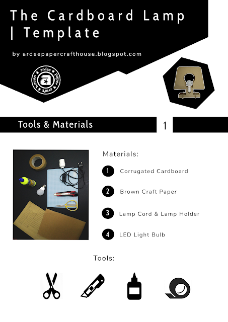 Cardboard Desktop Lamp II [Template] | ardee's creation