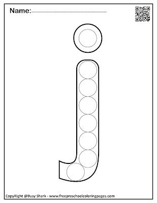 Set of Letter J "10 free Dot Markers coloring pages"