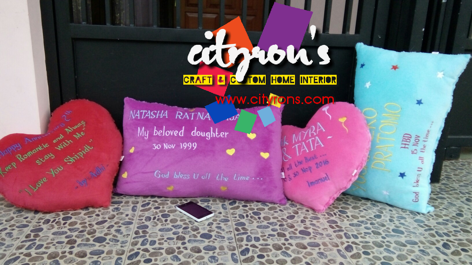 Bantal dan Guling Katun desain sendiri bordir nama / print foto full ...