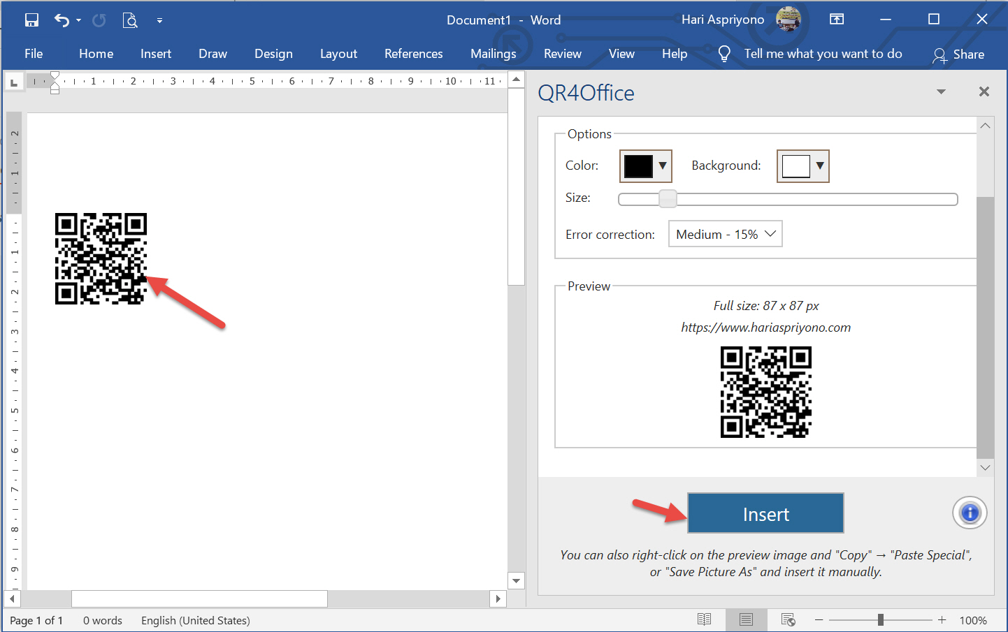 Membuat dan Menambahkan QR Code pada Dokumen Microsoft Word