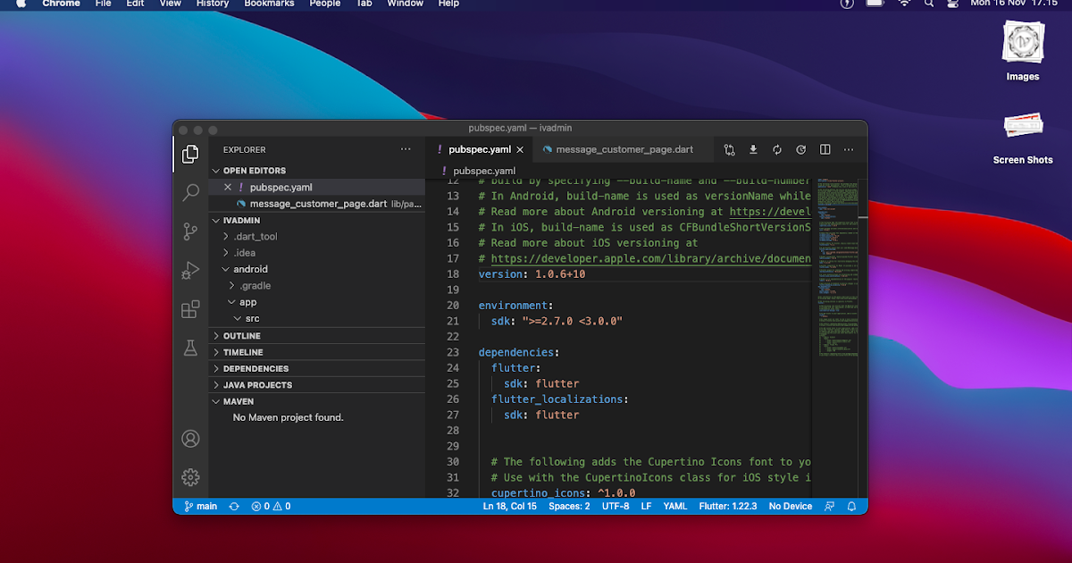 I change IDE Android Studio to Visual Code on Mac Big Sur