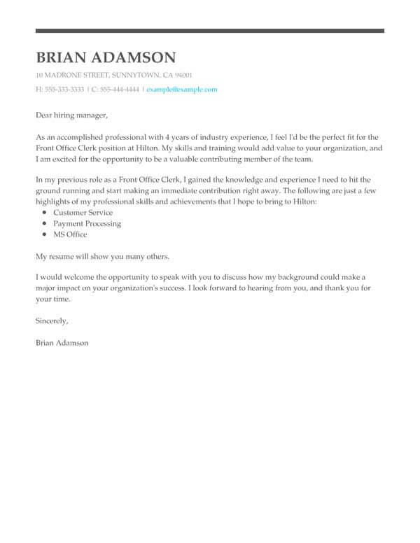 Formal Cover Letter Template ~ Resume Letter