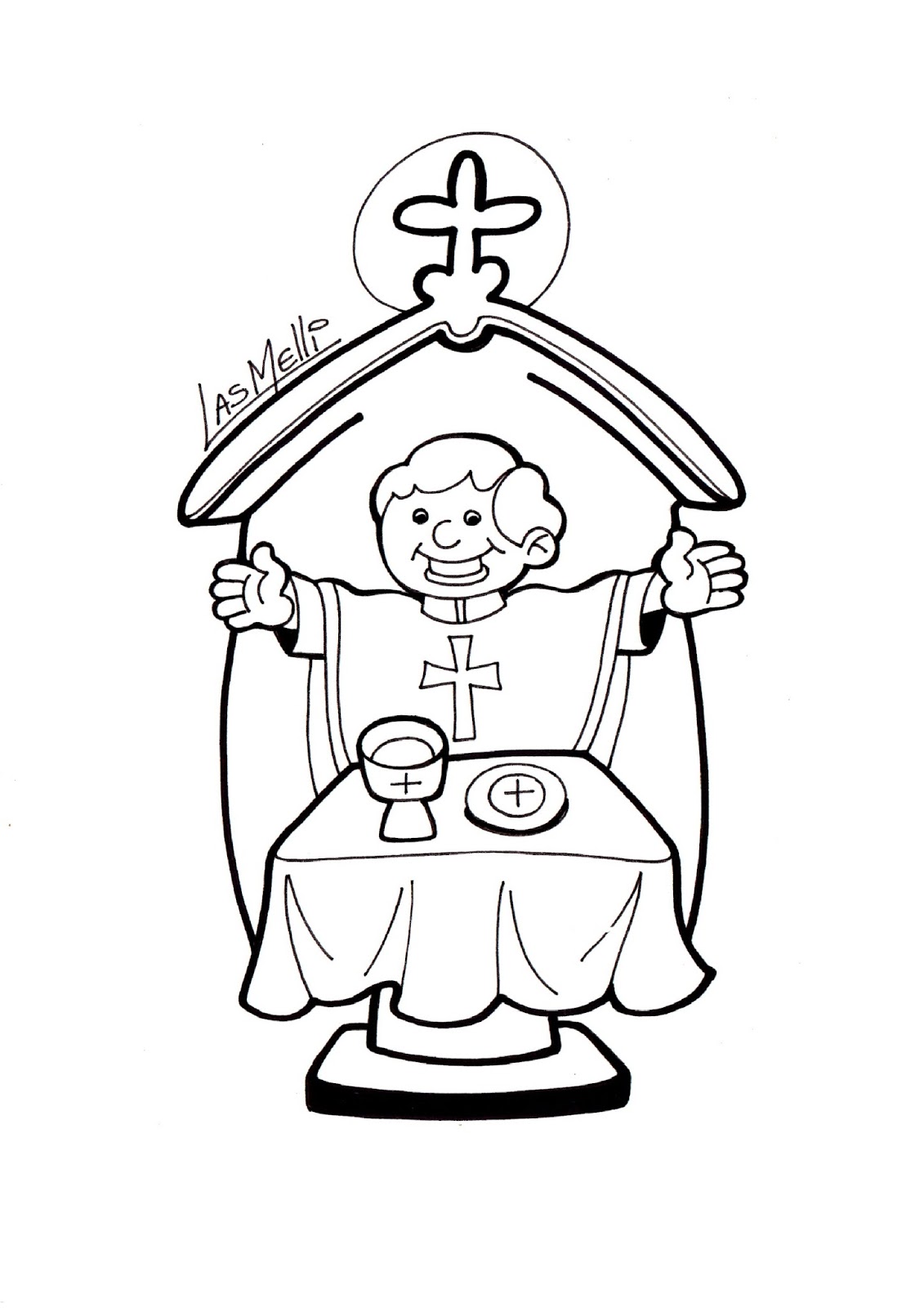 El Rincón de las Melli: DIBUJO: Sacerdote celebrando