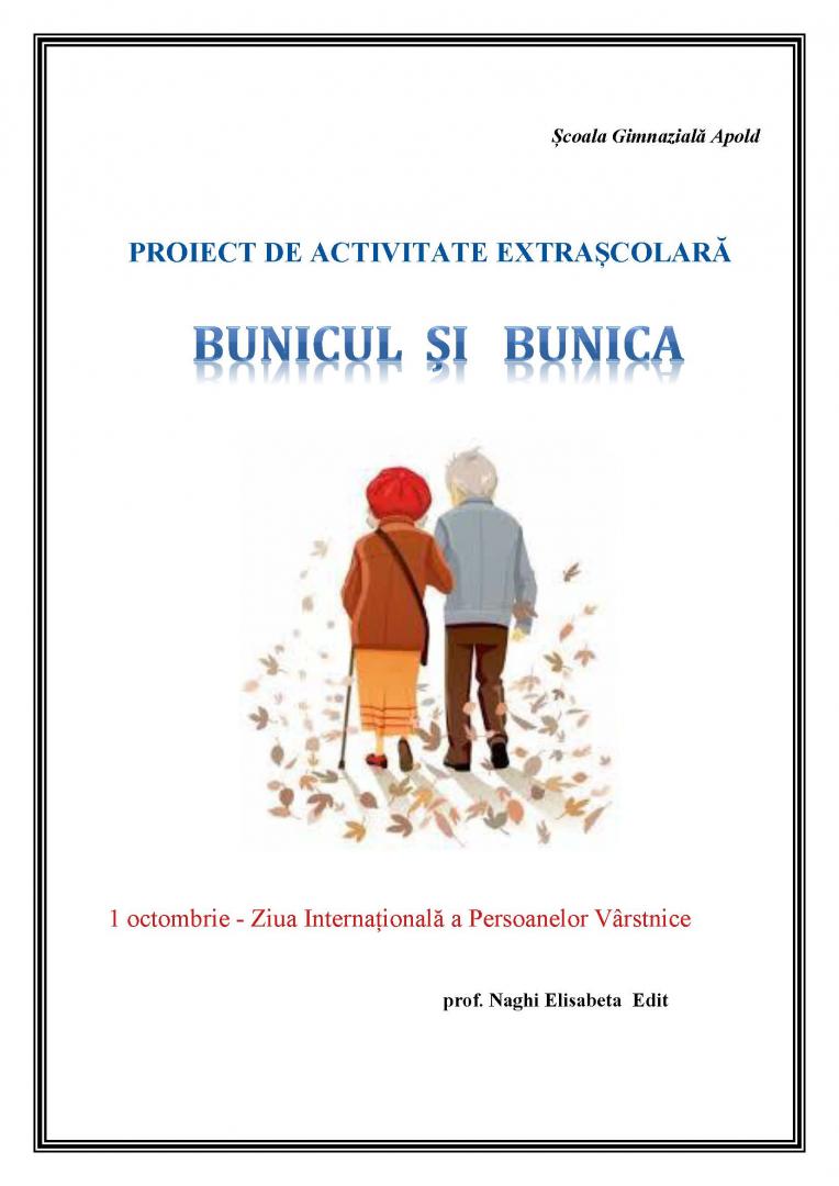 CLASA a IV a 2020-2021: Bunicul și bunica