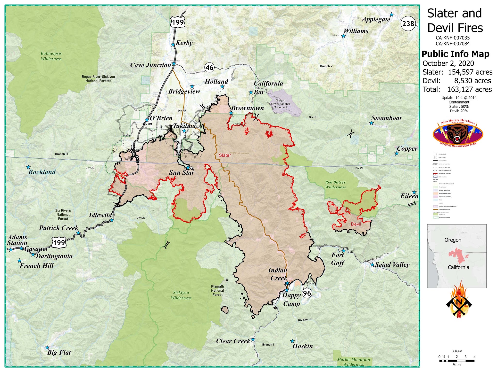 Southwest Oregon Wildfire Information Center: SLATER & DEVIL FIRE