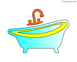 FourPencil: How to draw a Bath Tub for kids - step by step