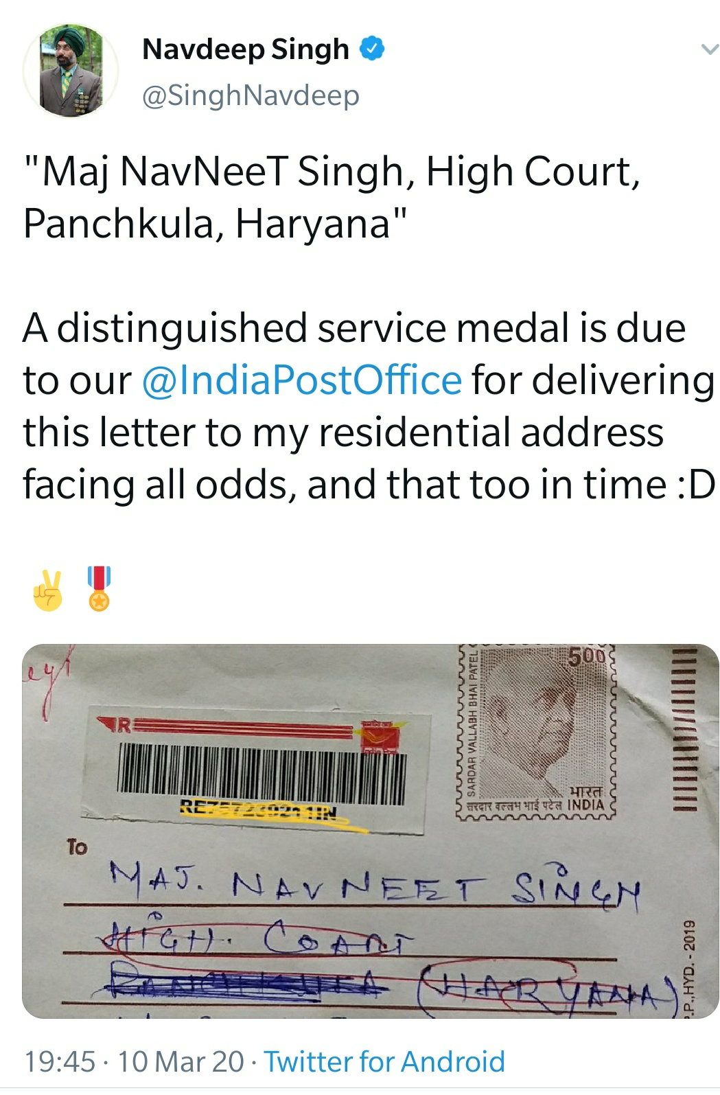 Social Media Amazed at How Indian Postal Service Delivered Letter sans ...