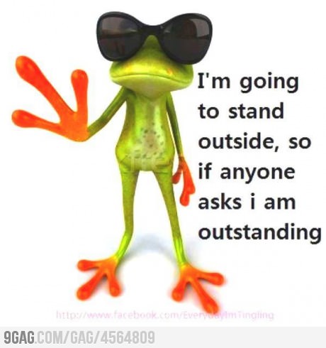 Funny Overly Optimistic Quotes: Outstanding frog