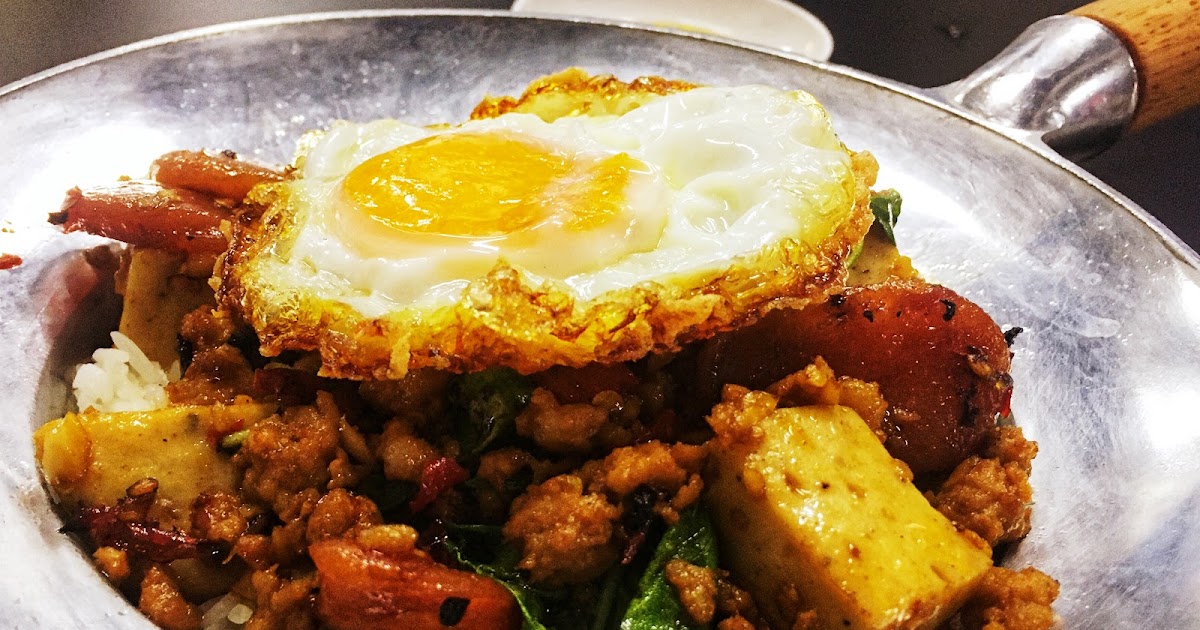 Pad Ga Prao Moo, or Thai minced pork with basil in Bangkok, Thailand