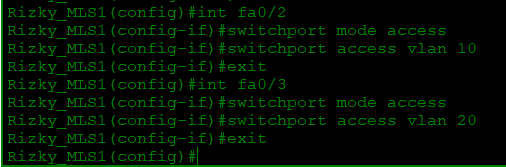 Konfigurasi InterVLAN Dengan MLS(MultiLayer Switch) - Catatan Tugas