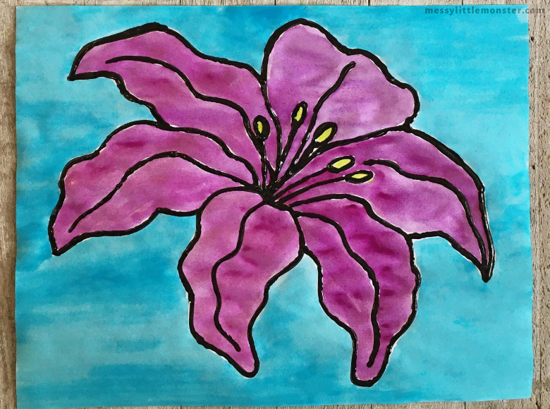 Georgia O' keeffe Inspired Flower Painting for Kids - Messy Little Monster