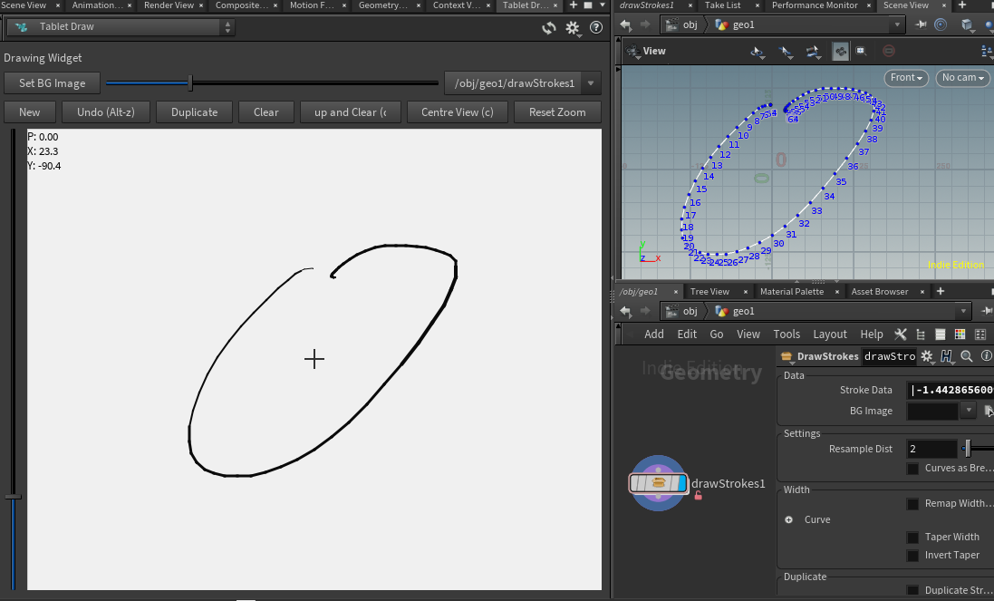 Drawing with a wacom in Houdini