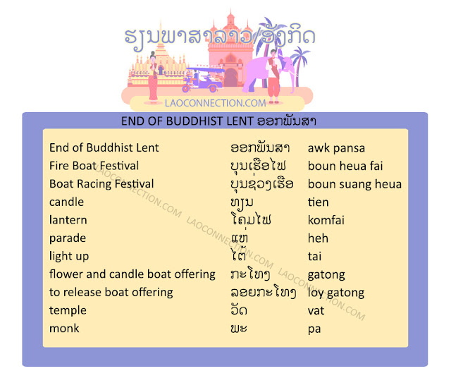 Laoconnection.com: Learn Lao Language: End of Buddhist Lent