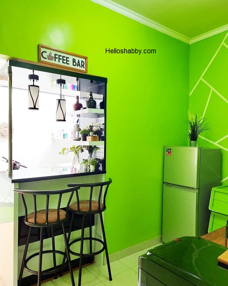 A Full House Design with Green Paint That Easy to Adapt in Your House ...