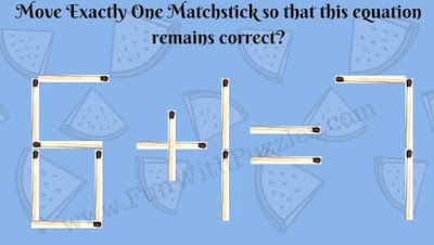 Matchstick Maths Picture Puzzles for Kids with Answers