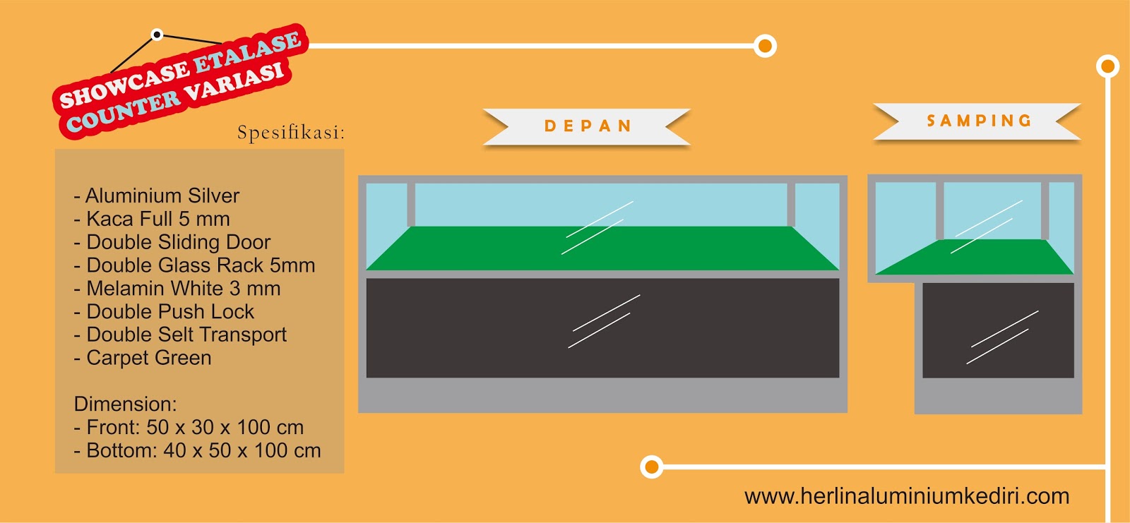 Daftar Harga Showcase Etalase Aluminium Kaca Etalase Counter Hp Di ...