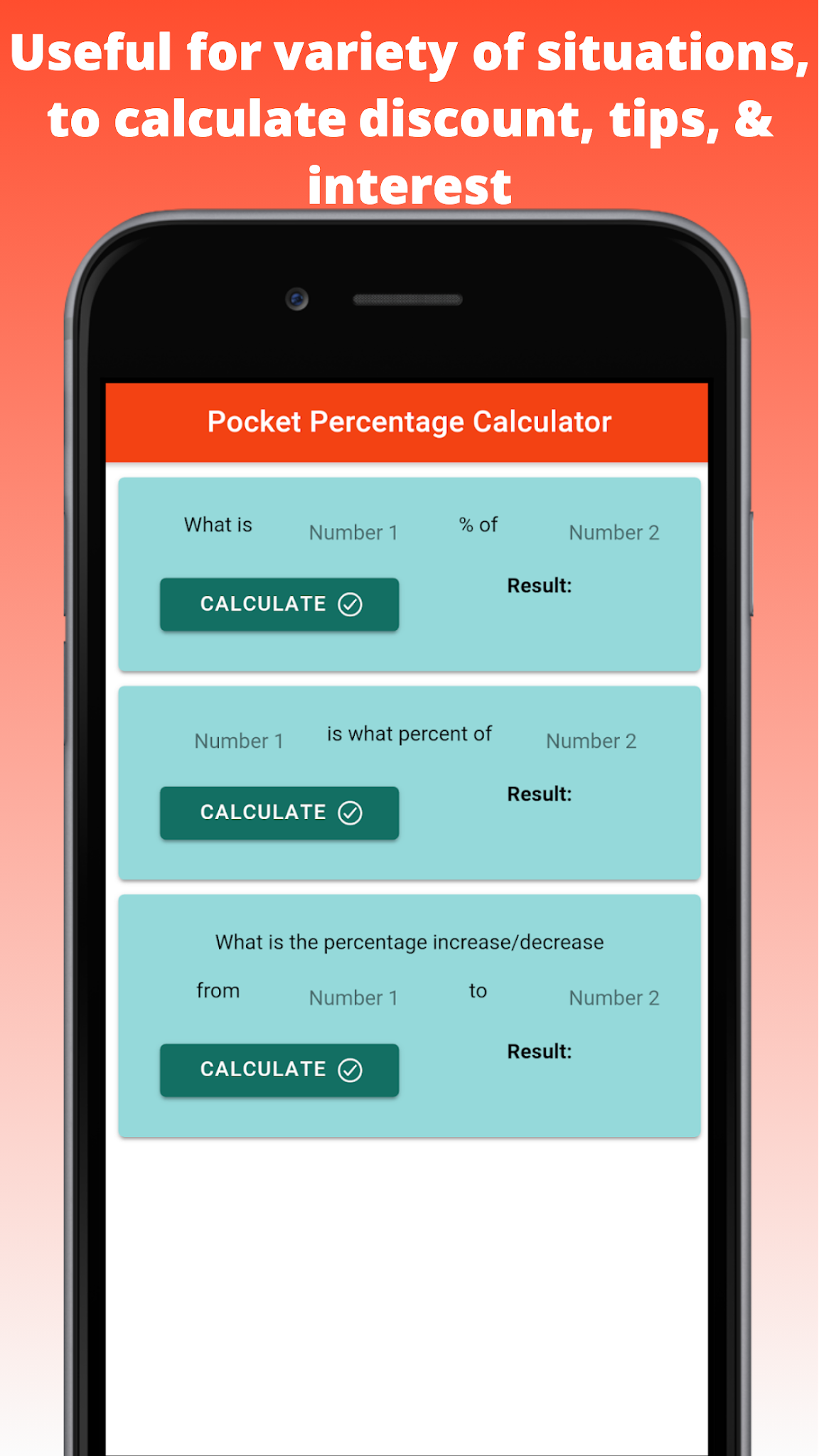 Percentage Calculator Free - Discount, Percent Off ~ iMedical Apps