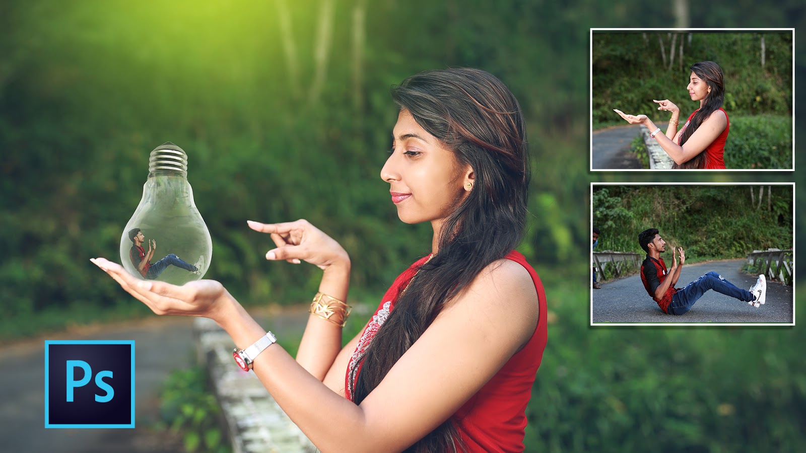 New Most Creative Photo Manipulation Boy Inside Bulb in Photoshop Tutorial