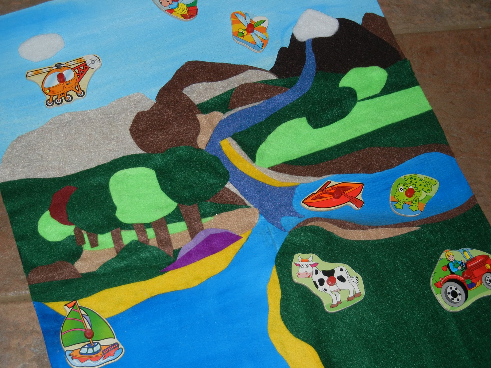 DIY Land, Water & Air Mat, Montessori Early Geography At Home - "Making ...