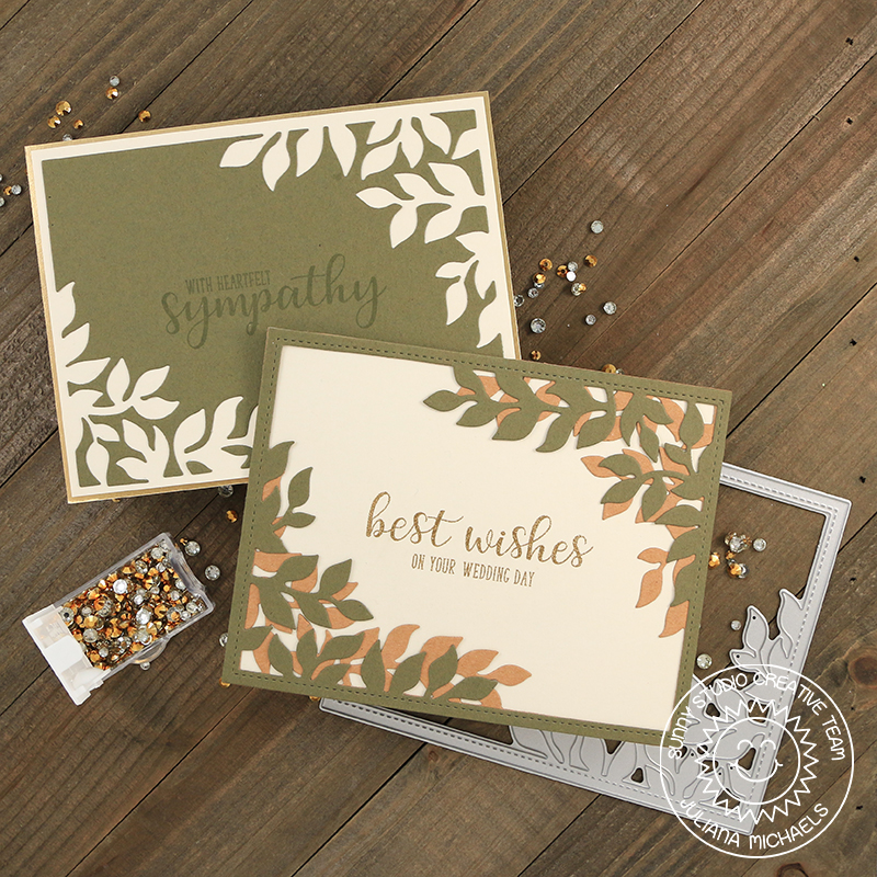 Sunny Studio: Botanical Backdrop Cards with Angelica & Juliana