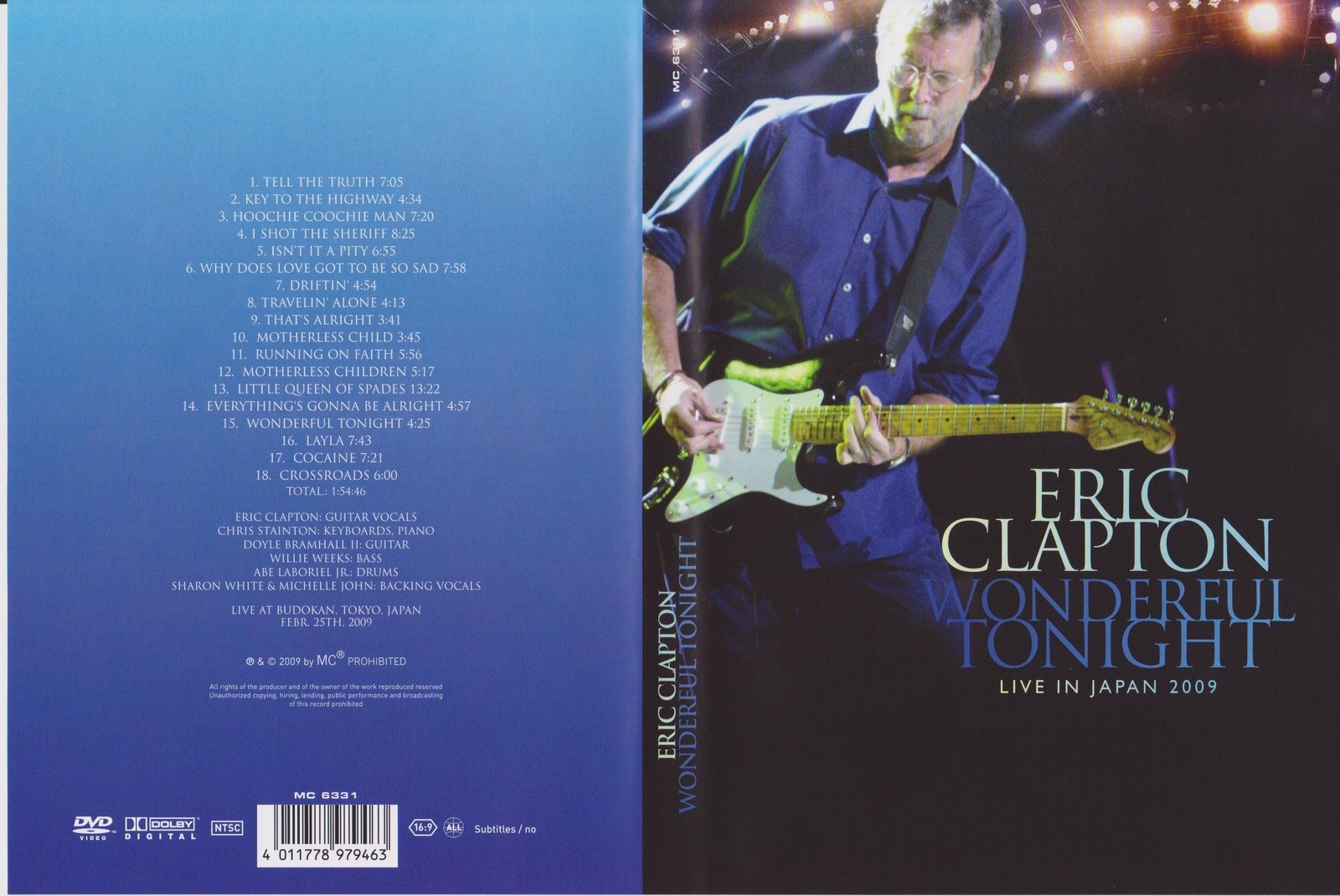 CastelarBlues: DVD - Eric Clapton - Wonderful Tonight,Live In Japan 2009