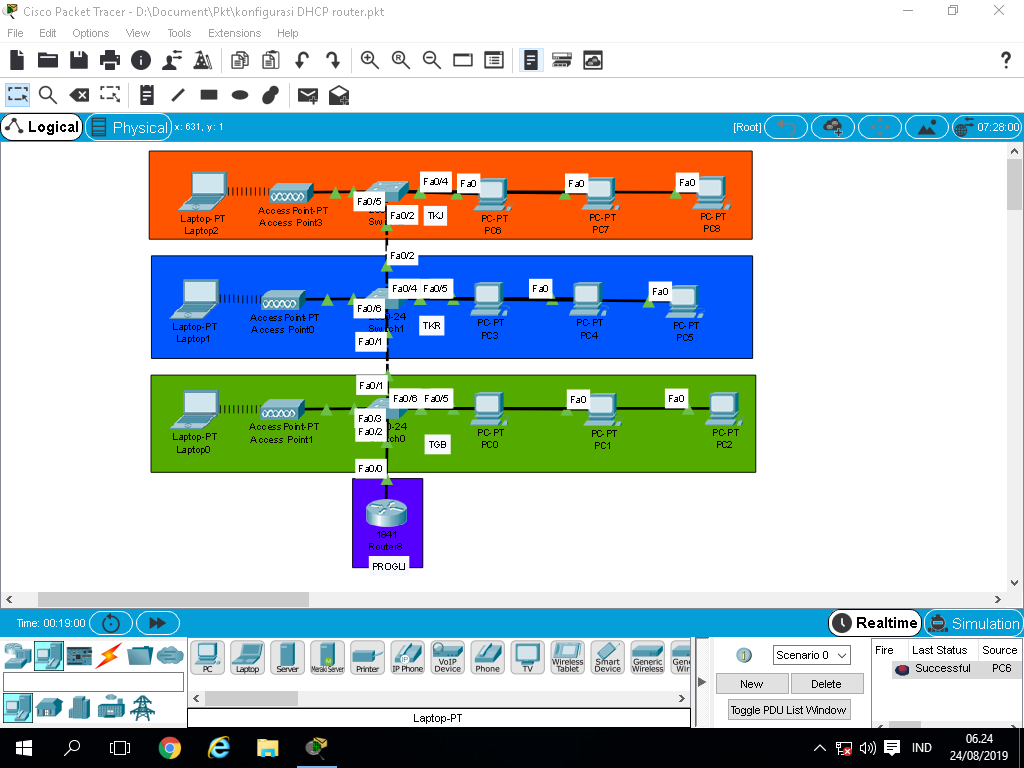 Cisco Packet Tracer: Konfigurasi DHCP Pada Router Di Packet Tracer
