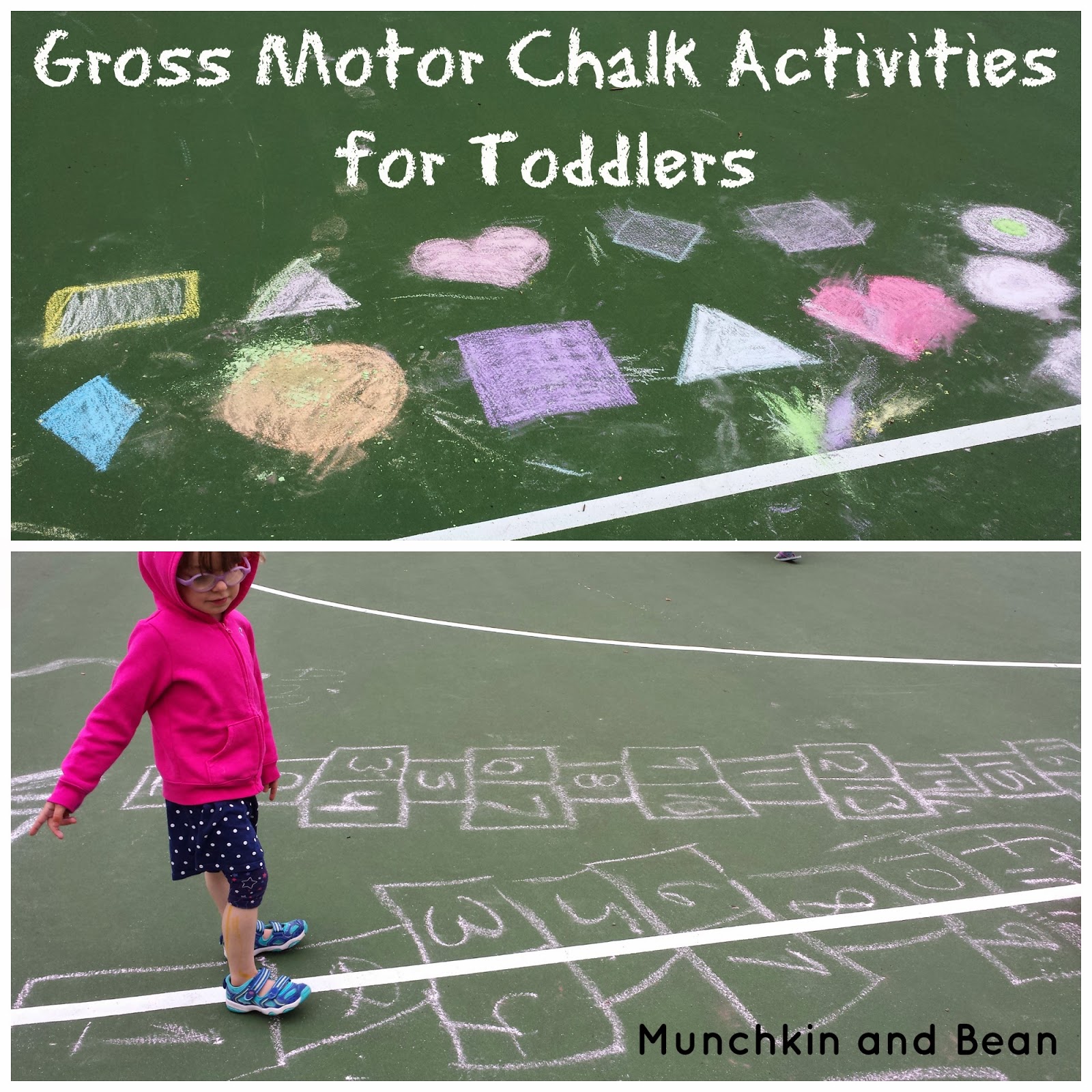 Munchkin and Bean: Gross Motor Chalk Activities for Toddlers