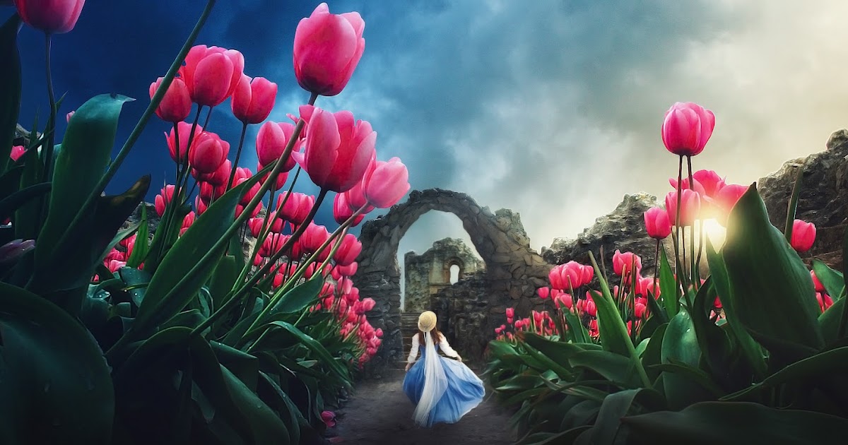 Visual art tutorials: Flowers Garden photo manipulation