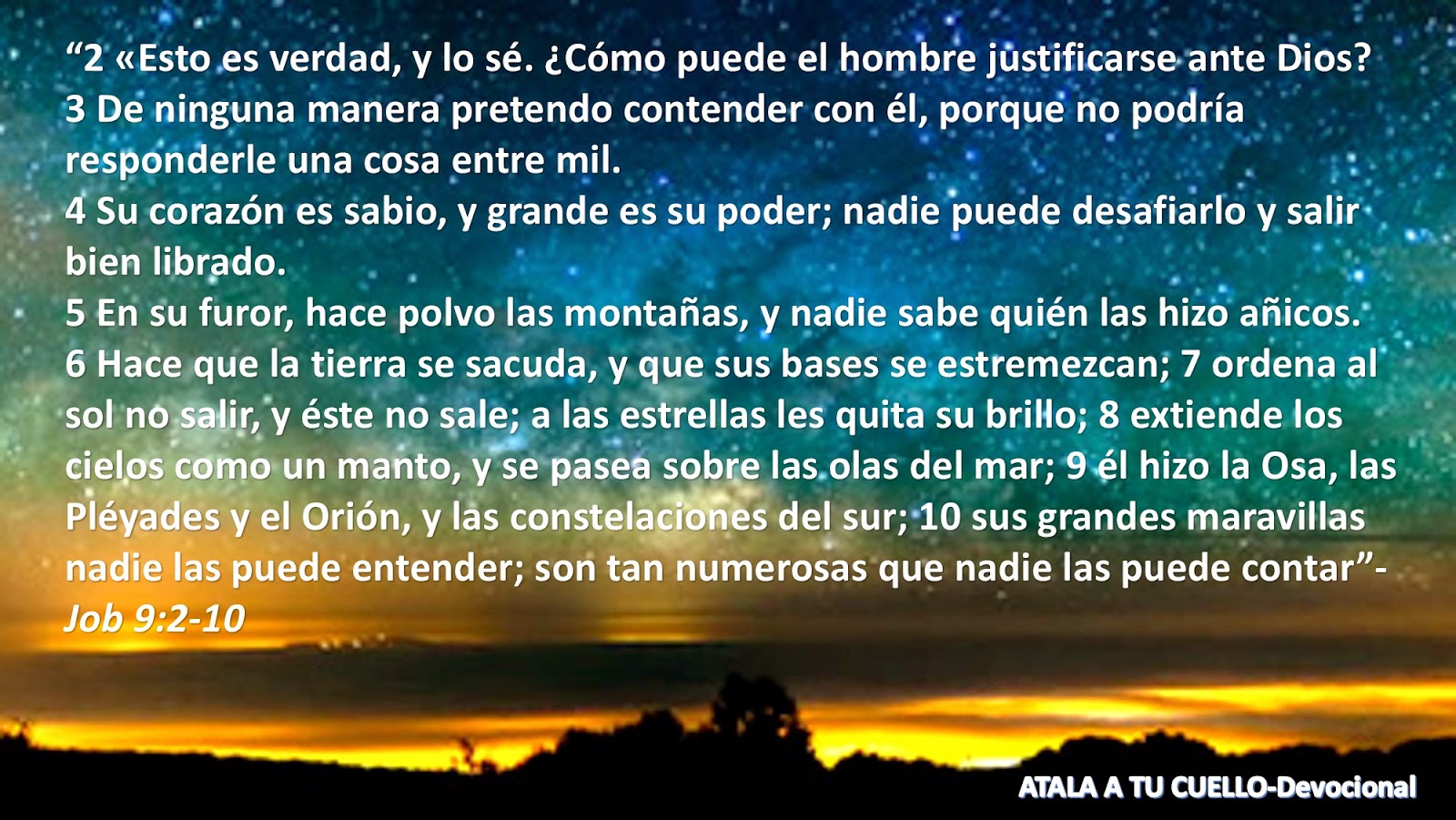 ATALA A TU CUELLO Devocional: Job 9
