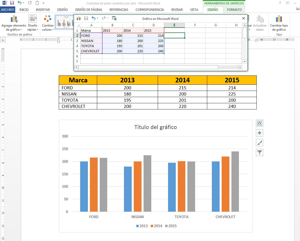 Colocar Gráficas en Word