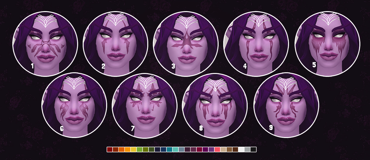 Kaldorei: a World of Warcraft Night Elf eyebrows and facial tattoos ...