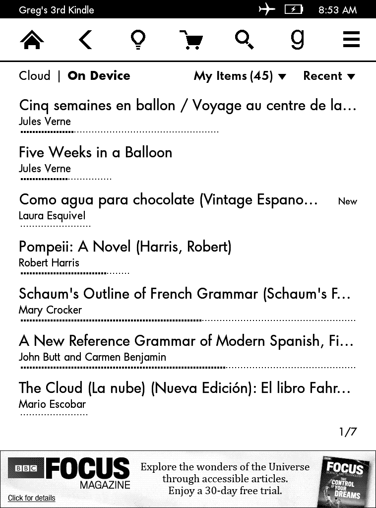 Greg's Reflections: How to Read a Foreign Novel on a Kindle