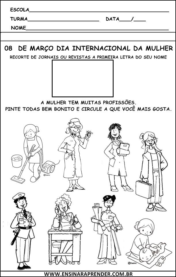 Atividades Do Dia Internacional Da Mulher 8 De Março SÓ Escola