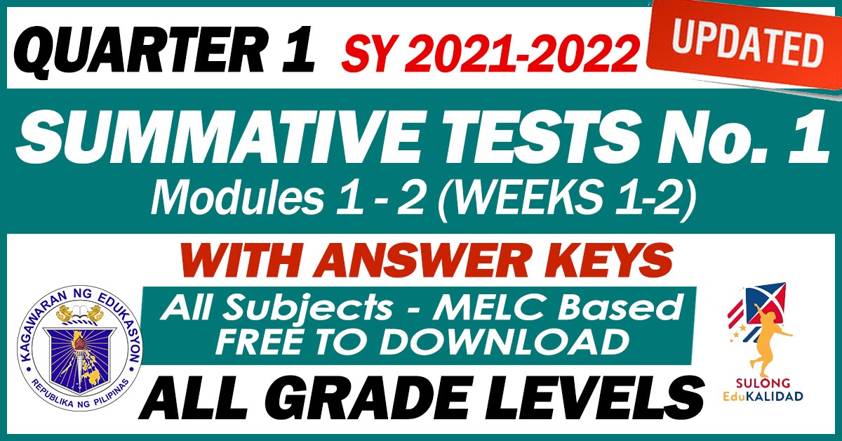 UPDATED Q1 SUMMATIVE TESTS NO. 2 for SY 2021-2022 (Modules 1-2) With ...