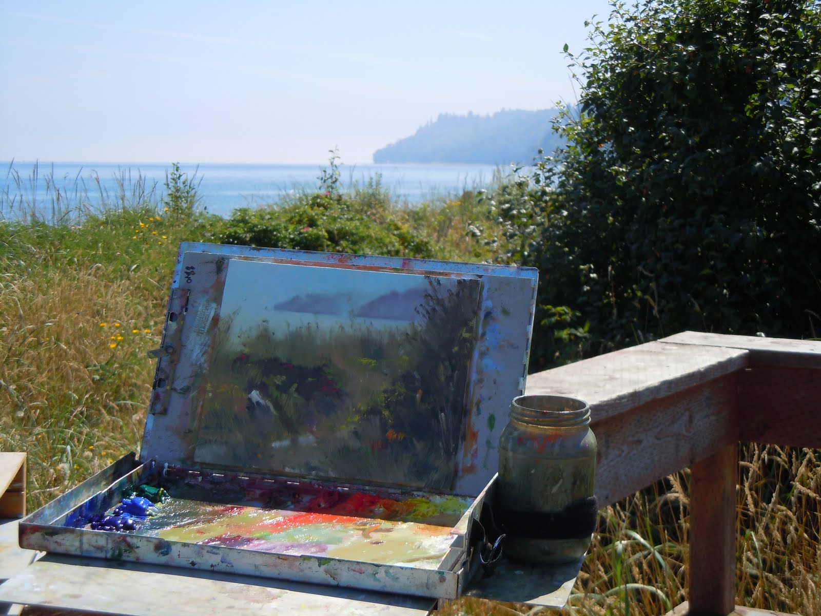 in plein air: Plein Air Painting, at the Point no Point Lighthouse