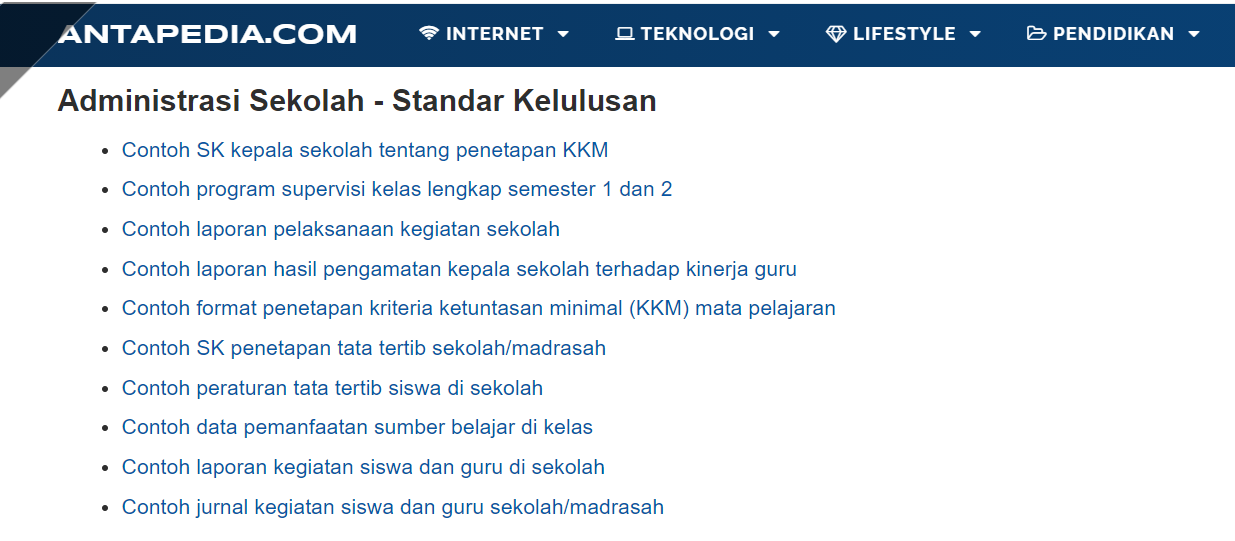 Kumpulan Contoh Format Dokumen Standar Kelulusan - antapedia.com