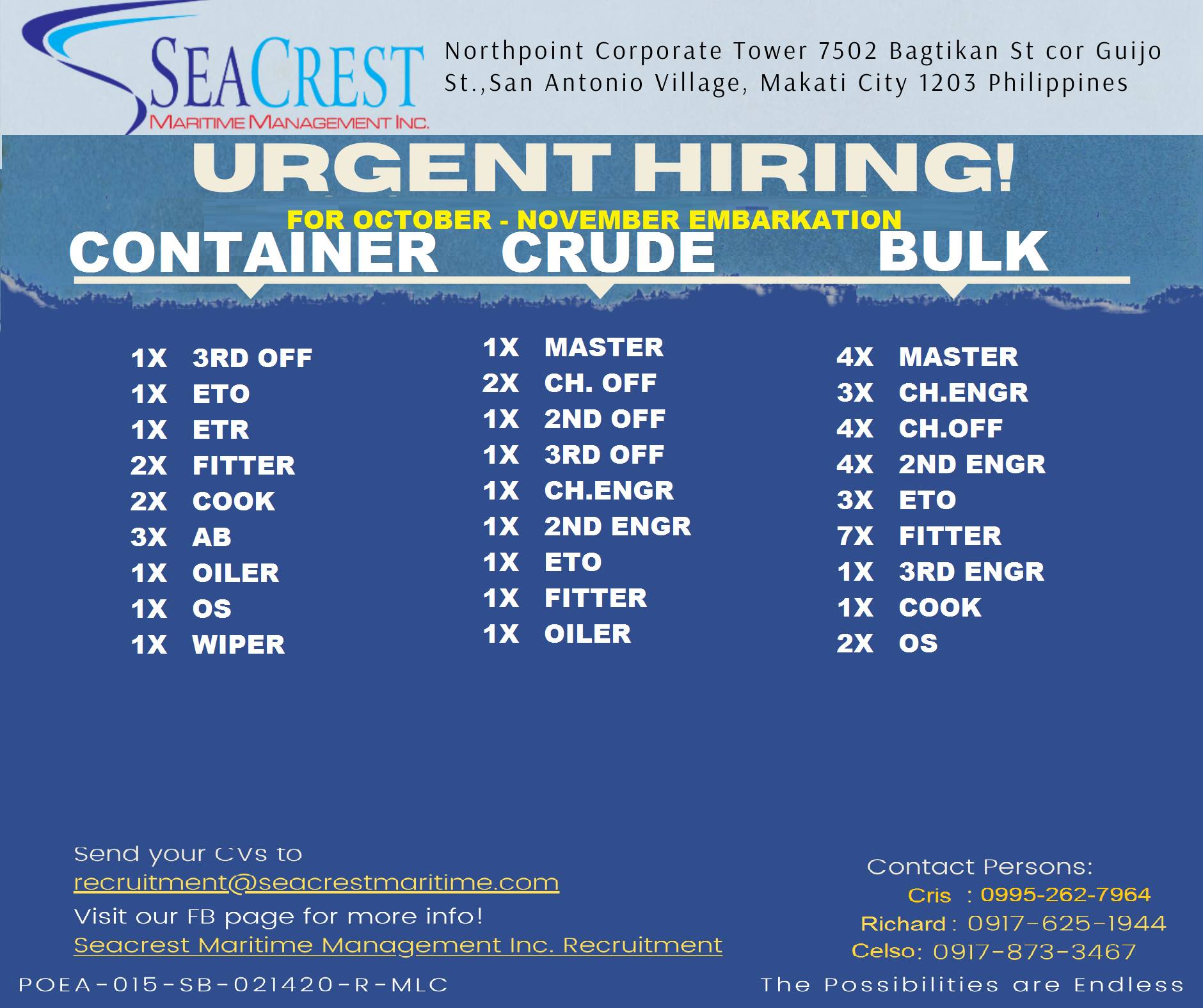 Hiring Crew For Crude Oil Tanker Bulk Carrier Container Ships At hiring-crew-for-crude-oil-tanker-bulk-carrier-container-ships-at